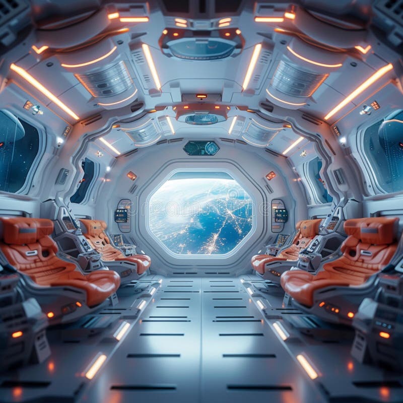 Spaceship Interior with Immersive Window View, Rendered in Stunning 3D ...