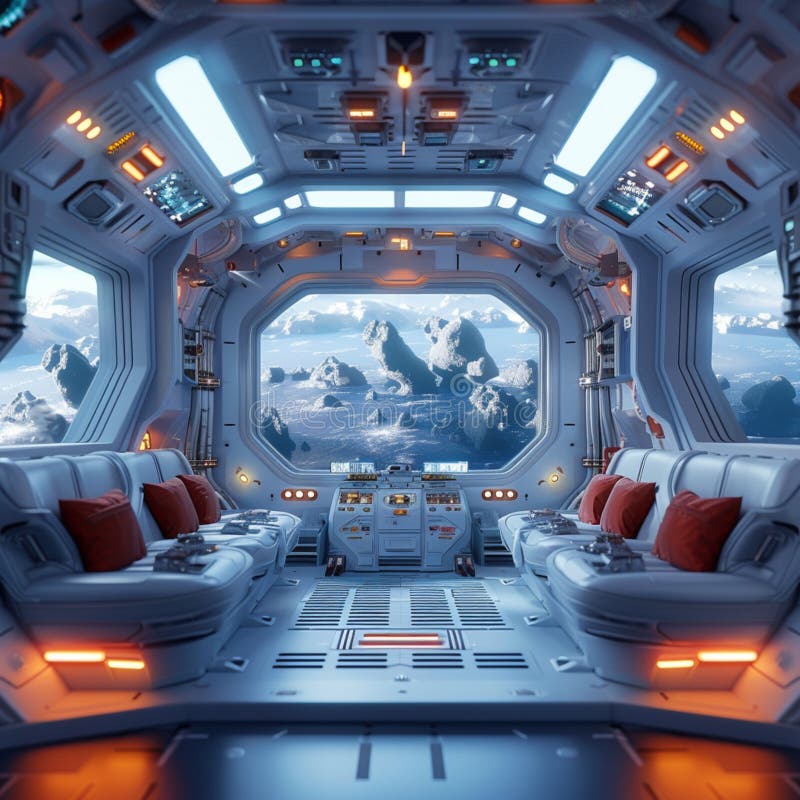 Spaceship Interior with Immersive Window View, Rendered in Stunning 3D ...