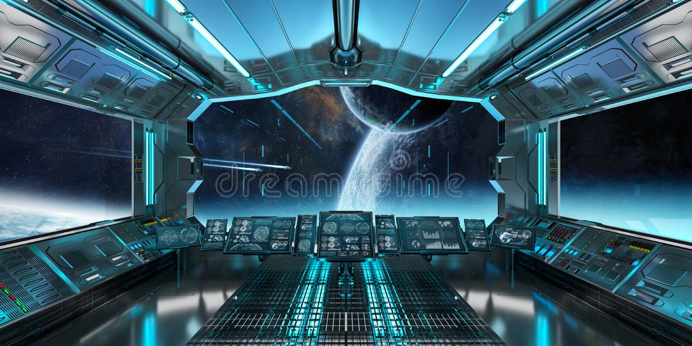 Spaceship Cockpit Interior Space Planets View Stock Illustrations – 438 ...