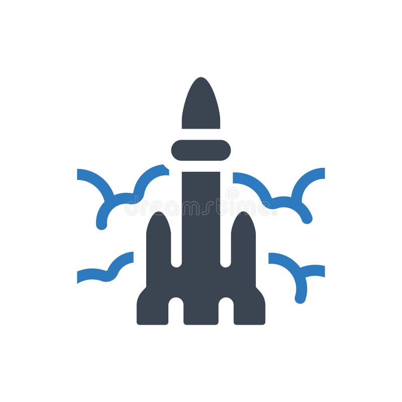 Spaceship launch icon stock vector. Illustration of illustrations ...