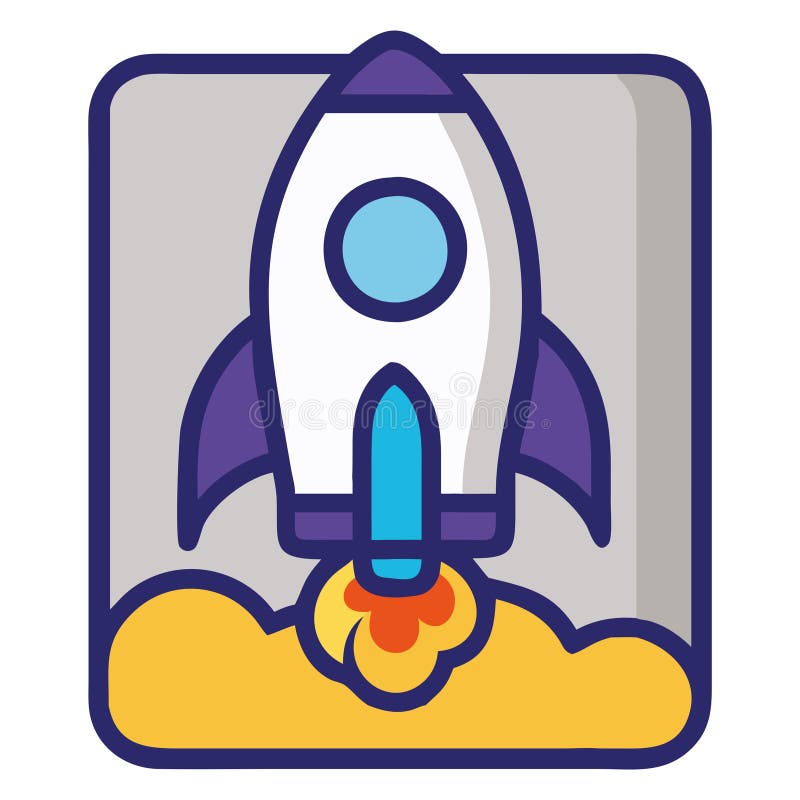 Spaceship Launch Window View Icon Stock Vector - Illustration of cosmic ...