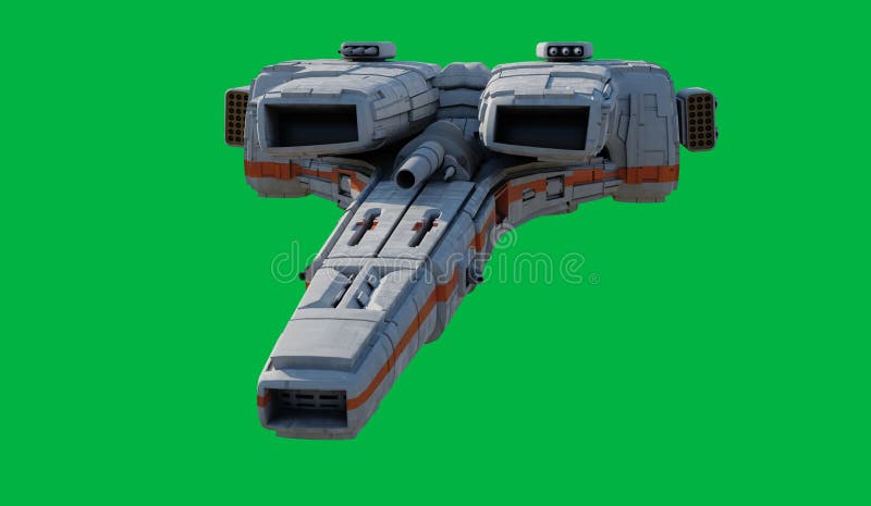 Spaceship Missile Launch Craft with White and Orange Colour Scheme ...