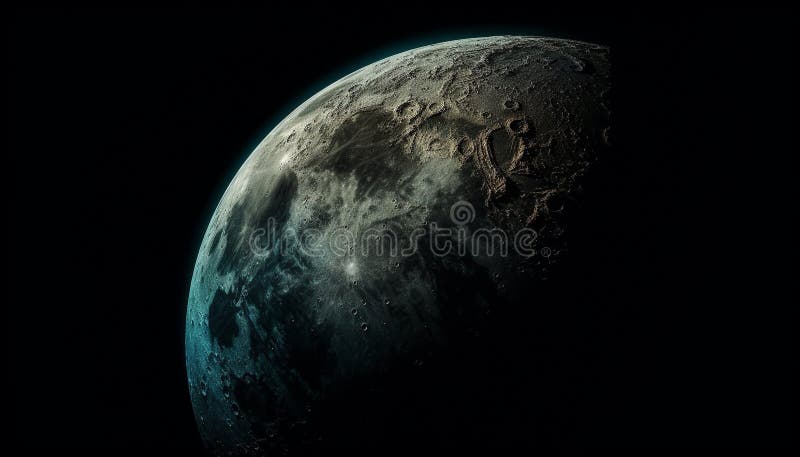 Spaceship Orbits Glowing Sphere in Star Field of Outer Space Generated ...