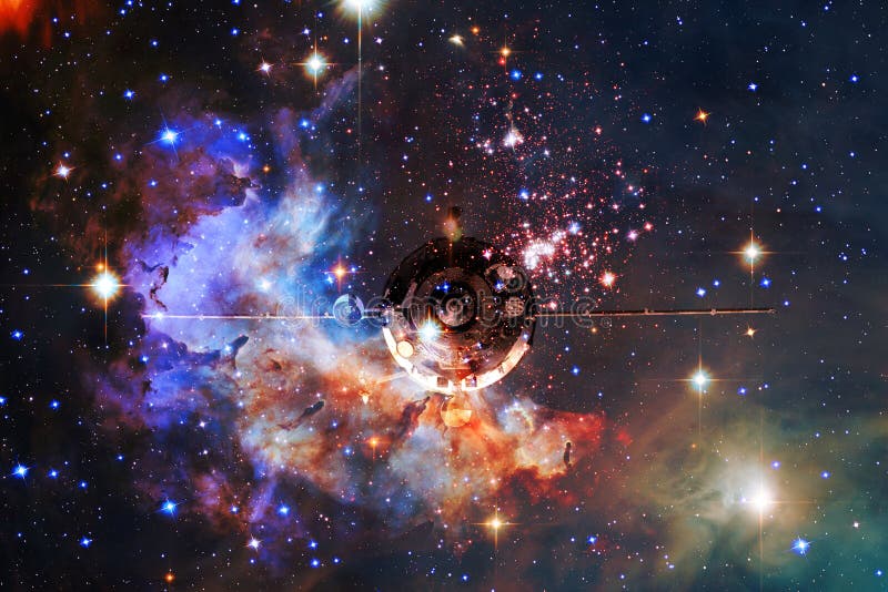 Spaceship in Outer Space. Elements of this Image Furnished by NASA ...