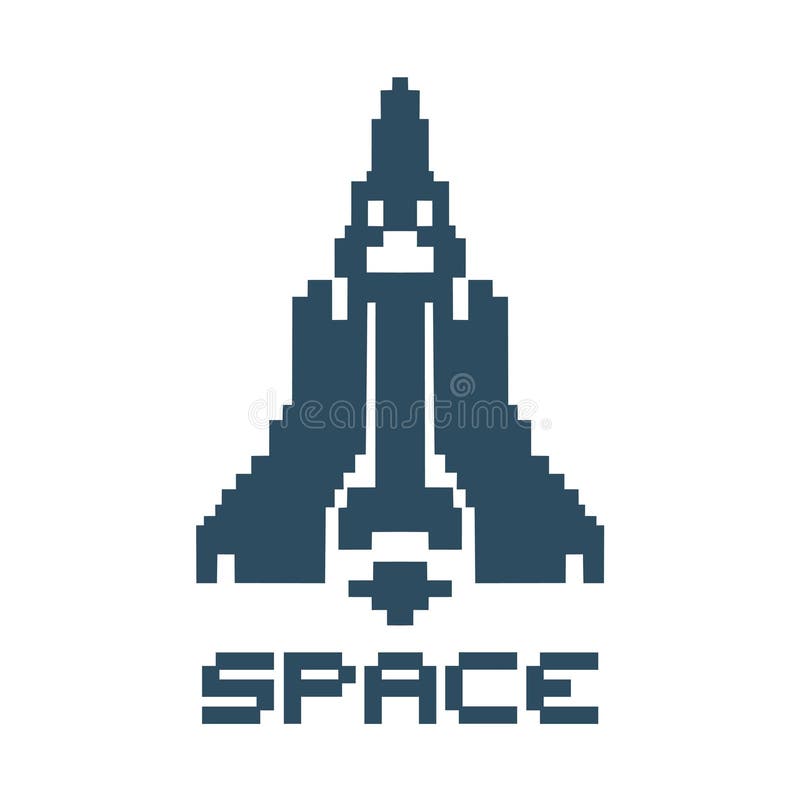 Spaceship pixel design stock vector. Illustration of shuttle - 340998914