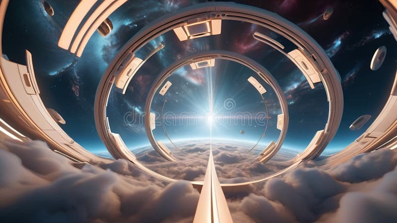 Spaceship and Planets View from Space. 3D Rendering. AI Generated ...