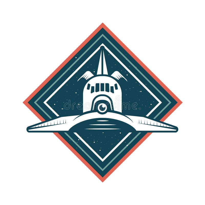 Spaceship Rocket Front Drawn in Frame Icon Stock Vector - Illustration ...