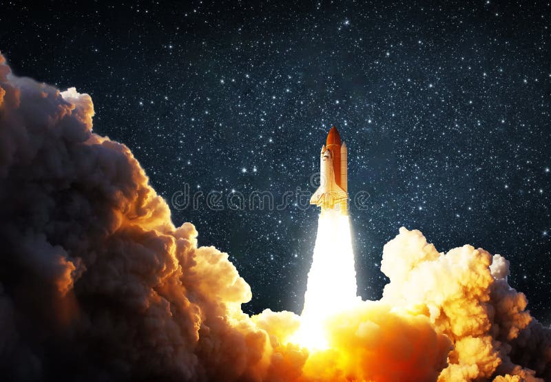 Spaceship or Rocket on Mission Gas Starting. Elements of Image by NASA ...