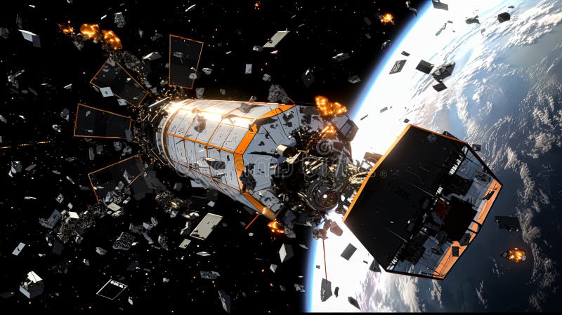 A Spaceship Soaring through Space Stock Photo - Image of background ...