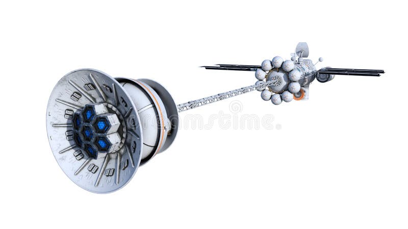 Spaceship with Solar Panels, Alien UFO Spacecraft in Flight Isolated on ...