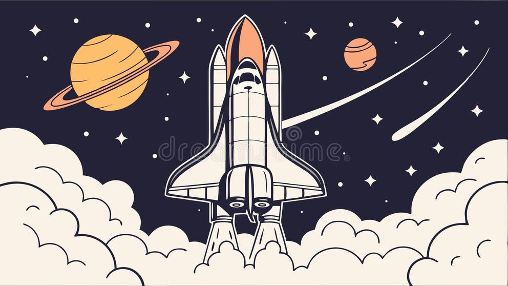 Spaceship in Space Exploration Cosmos Interstellar Travel and Future ...