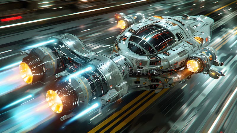 The Spaceship Takes Off. Science, Creative Thinking Stock Image - Image ...