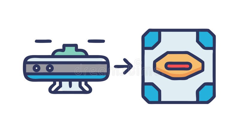 Spaceship Transferring Data, Intergalactic Information Exchange, Vector ...