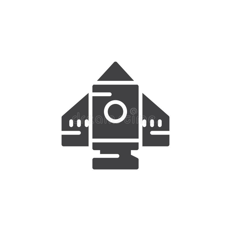 Spaceship vector icon stock vector. Illustration of pictogram - 113489002