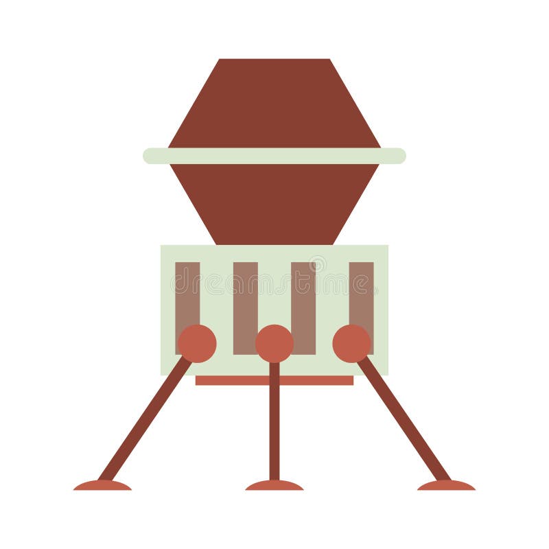 Spaceship on Take Off Plataform Symbol Isolated Stock Vector ...