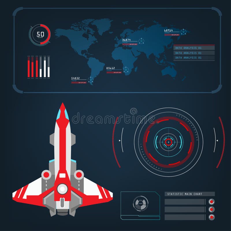 Spaceships Aircraft with Future Sight Action Mode Interface Stock ...