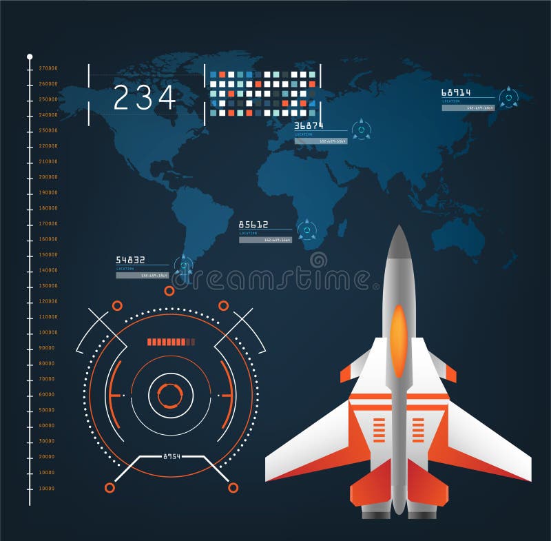 Spaceships Aircraft with Future Sight Action Mode Interface Stock ...