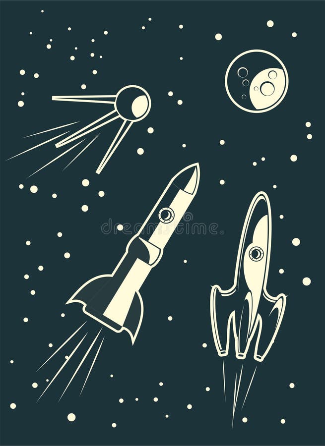 Spaceships Racing in Vector Stock Vector - Illustration of element ...