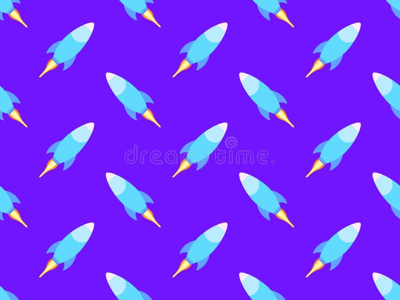 Spaceships Seamless Pattern. Orbital Launch Vehicle. Space Rockets in ...