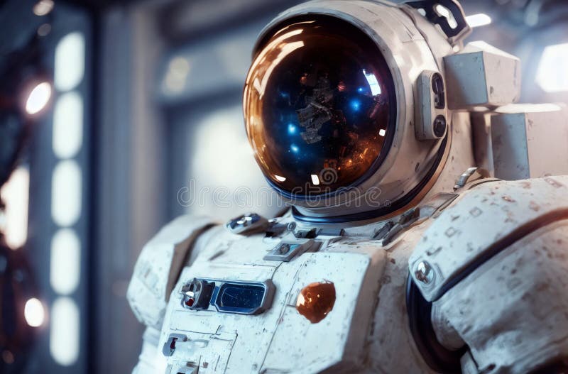 Spacesuit. Portrait of Cosmic Outfit for Cosmonaut in Space. Generative ... Spacesuit. Portrait of Cosmic Outfit for Cosmonaut in Space. Generative ...