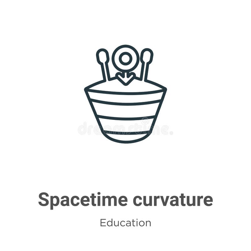 Spacetime Curvature Outline Vector Icon. Thin Line Black Spacetime ...