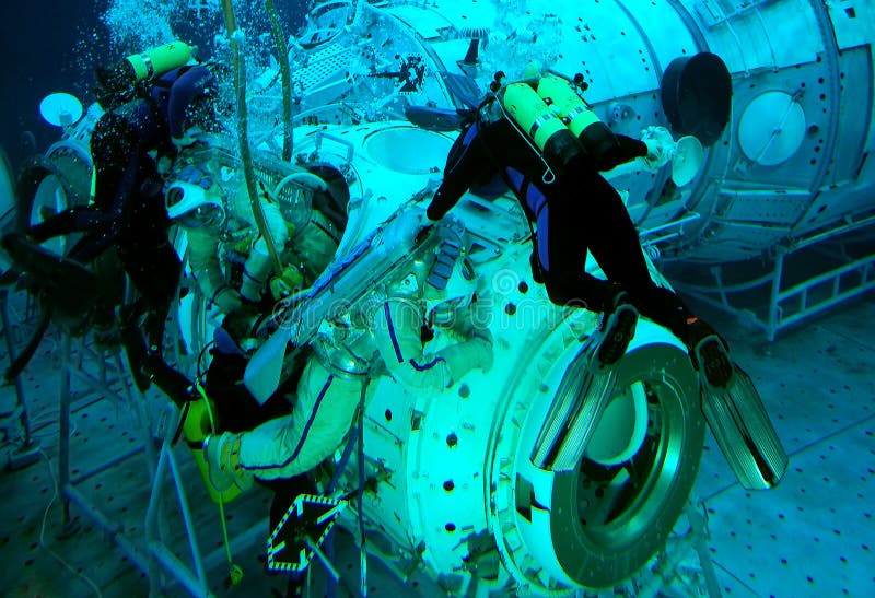 Spacewalk Training in the Water Editorial Stock Photo - Image of crew ...