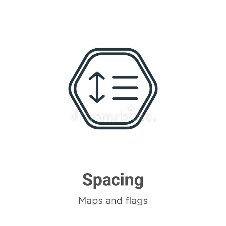 Spacing Outline Vector Icon. Thin Line Black Spacing Icon, Flat Vector Simple Element ...