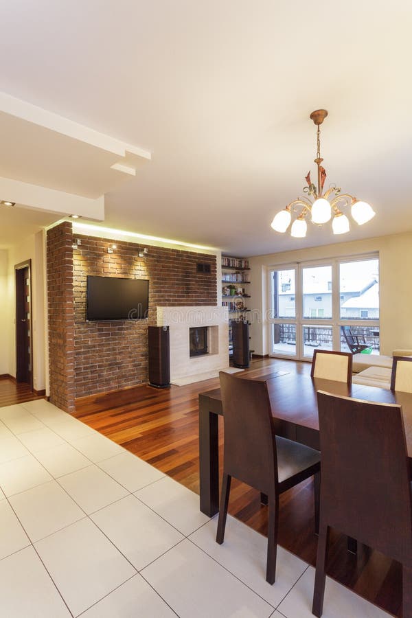 Spacious Apartment - Living Room Stock Photo - Image of decor, home ...