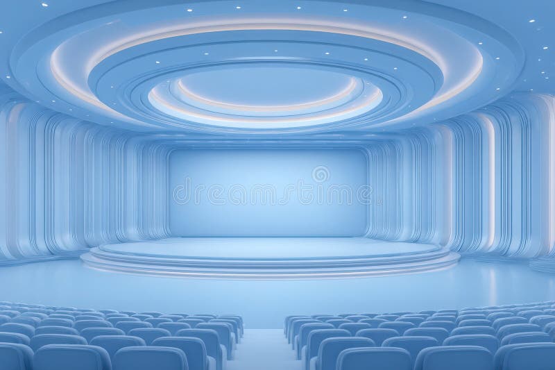Modern Auditorium with Sleek Blue Design Ideal for Presentations and ...