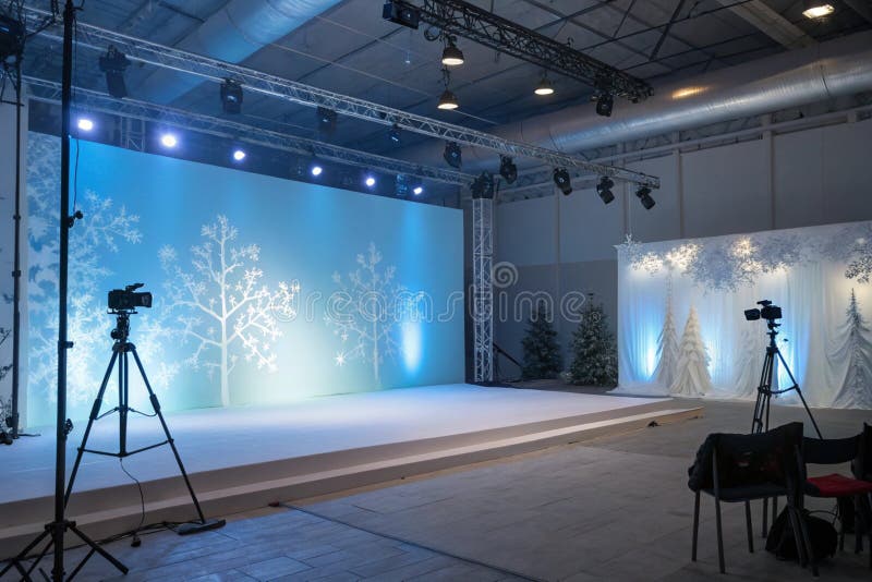 Spacious Background with Soft Blue Lighting Stock Illustration ...