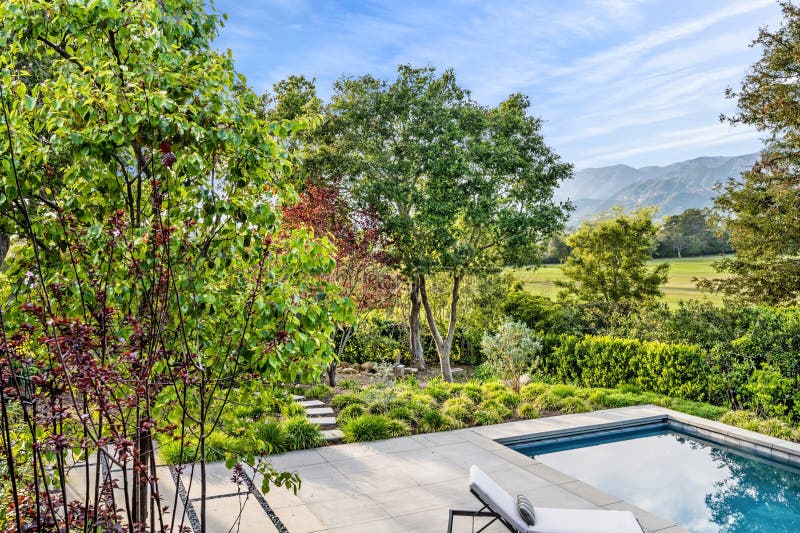 A Very Large Backyard with a Very Nice Looking Swimming Pool Stock ...