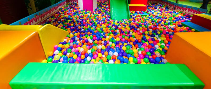Spacious Ball Pit with Colorful Spheres and Soft Play Structures for ...