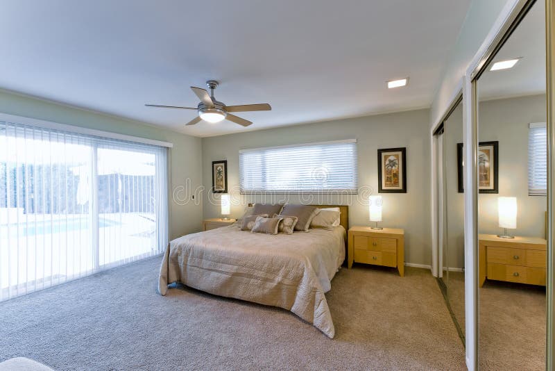 Bedroom in Step Up Sleeping Area Stock Image - Image of living, suburbs ...