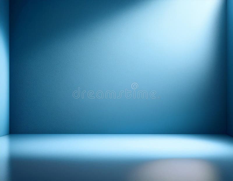 Blue Empty Studio Room for Product Placement or Design Template with ...