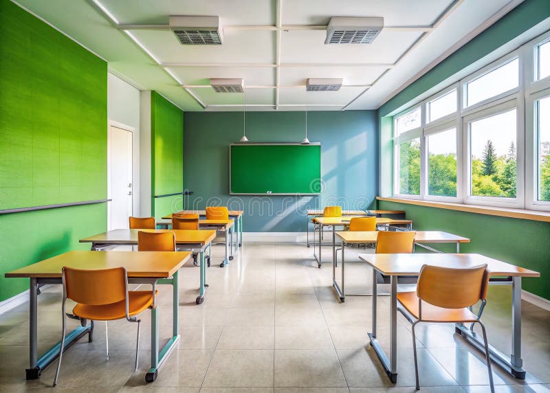 Spacious and Bright Empty Classroom a Blank Canvas for Learning Perfect ...