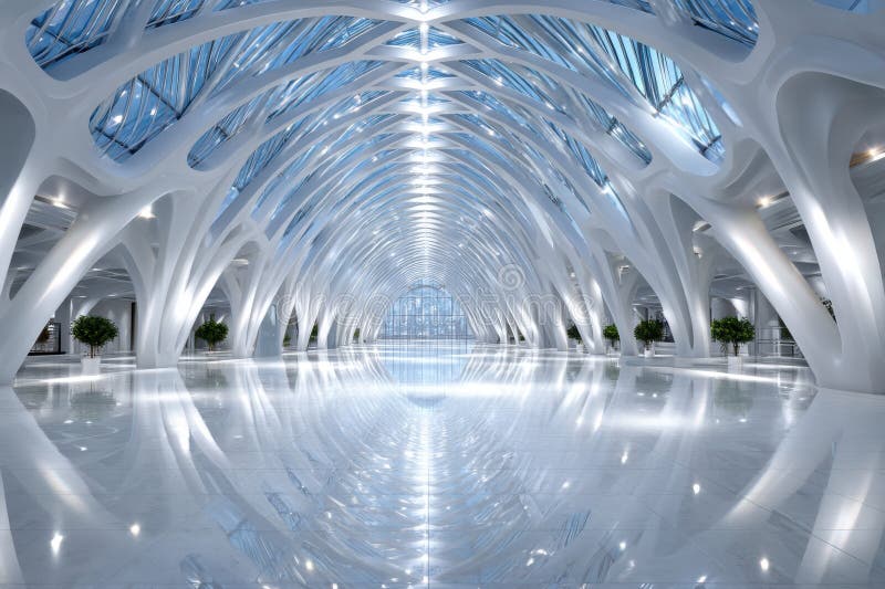 Modern Architectural Interior with a Futuristic Design and Bright ...