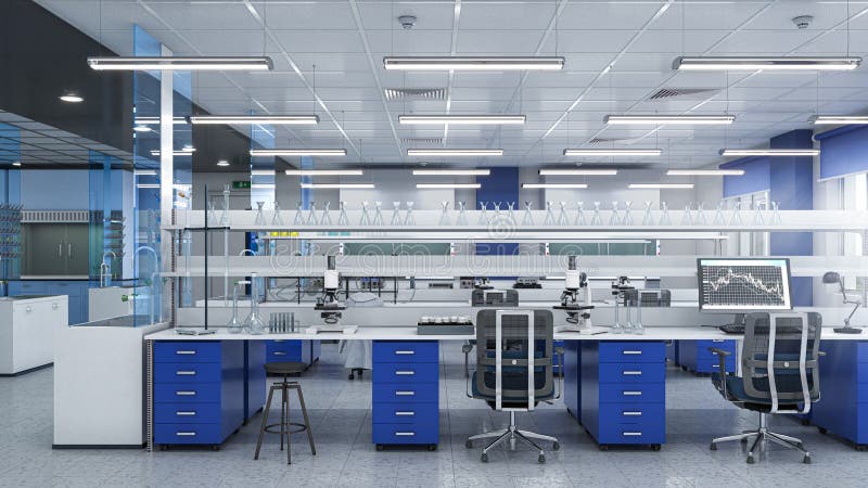Spacious and Bright Laboratory Interior. Stock Illustration ...