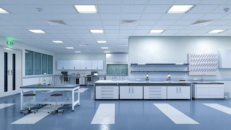 Spacious and Bright Laboratory Interior. Stock Illustration ...