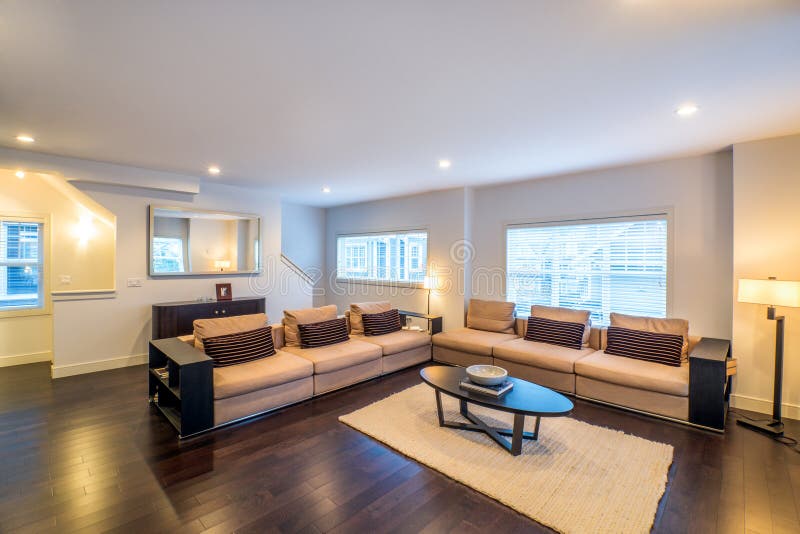 Spacious Bright White Kitchen with Windows Stock Photo - Image of ...