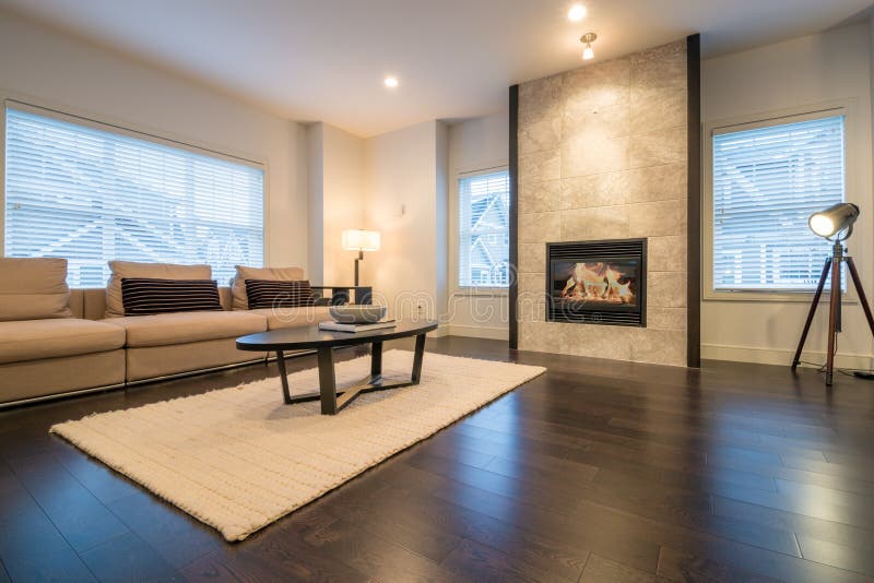 Spacious Bright Living Room in a Luxury House Stock Image - Image of ...