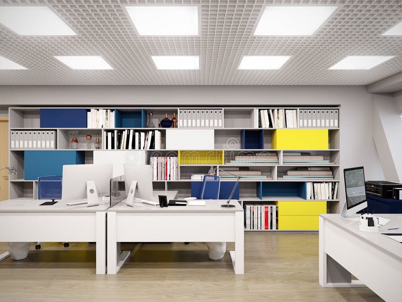 Spacious and Bright Modern Office Stock Image - Image of inside ...