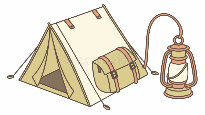 Spacious Camping Tent with Lantern, Ready for Wilderness Overnight ...