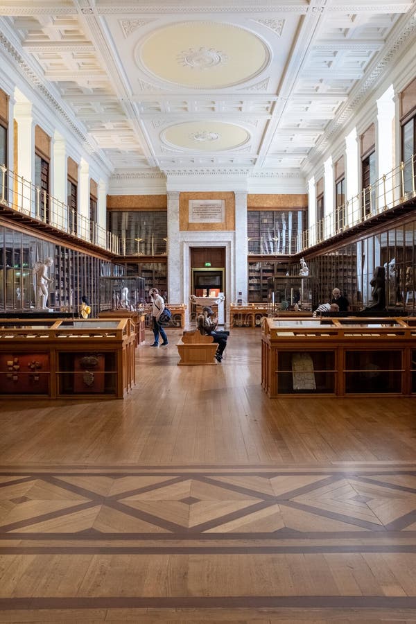Spacious Classical Library Interior Featuring a High Ceiling . British ...