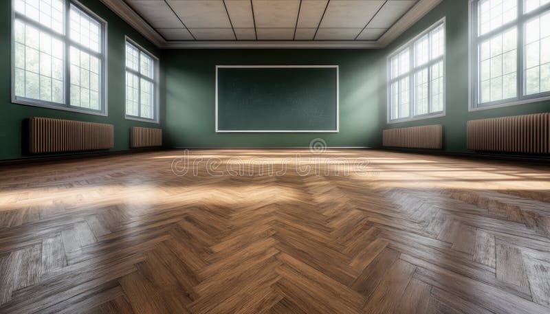 Spacious Classroom with Chalkboard and Natural Light, Ideal for Hands ...