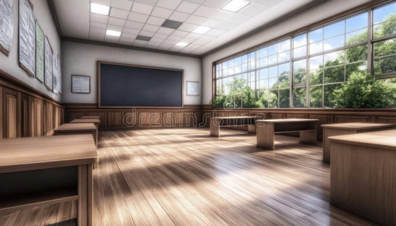 Spacious Classroom with Chalkboard and Natural Light Perfect for ...