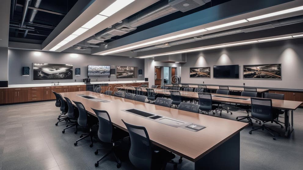 A Spacious Collaboration Space with Multiple Workstations and a ...