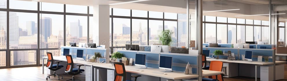 Spacious Collaborative Workspace Openconcept Office Featuring ...