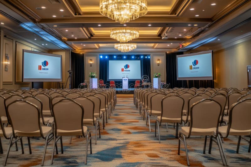 A Spacious Conference Hall Ready for an Event. Elegant Design ...