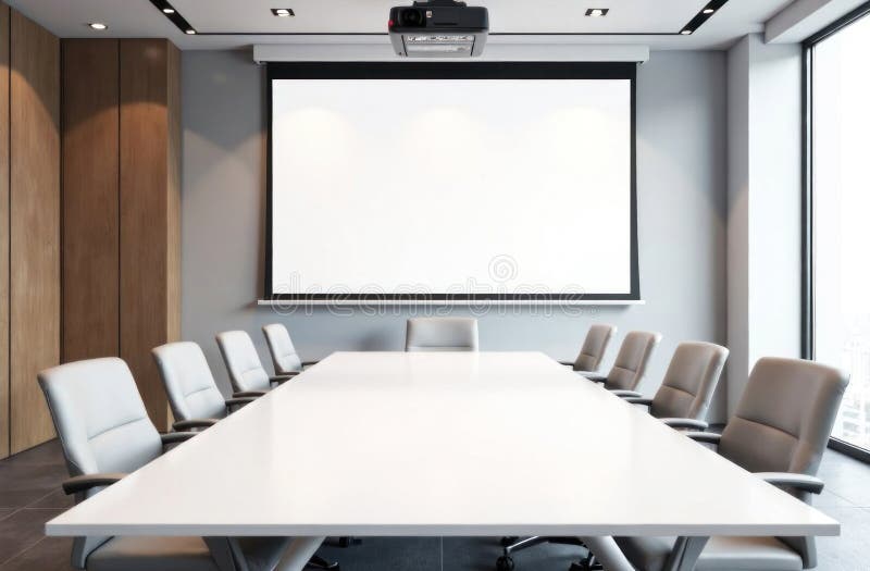 Spacious Conference Room Featuring a Long Table, Comfortable Chairs ...