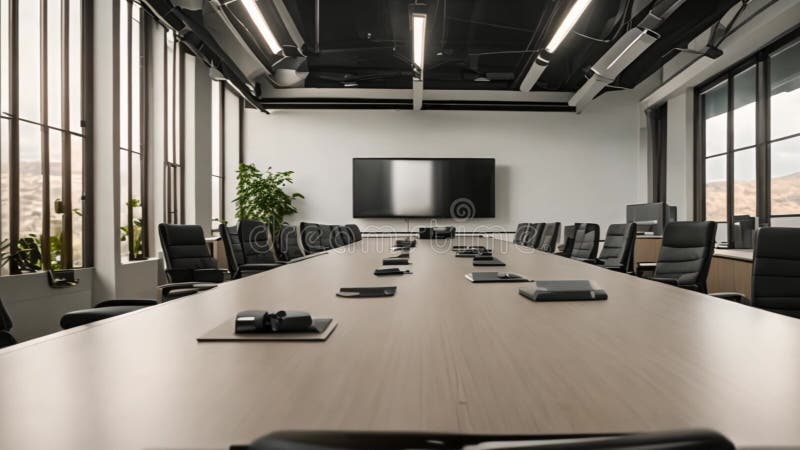 Modern Conference Room with a View Stock Footage - Video of workspace ...